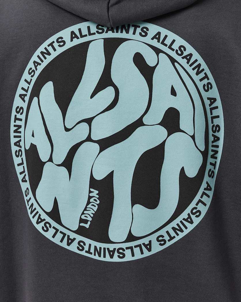 Distortion Graphic Hoodie WASHED BLACK/BLUE | ALLSAINTS US